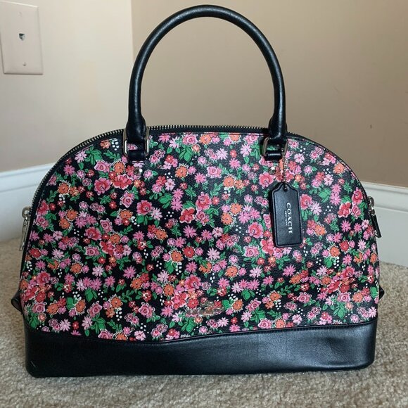 Coach | Bags | Coach Sierra Posey Cluster Floral Coated Canvas Satchel ...